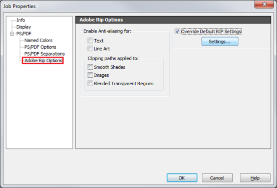 Adobe Rip Options