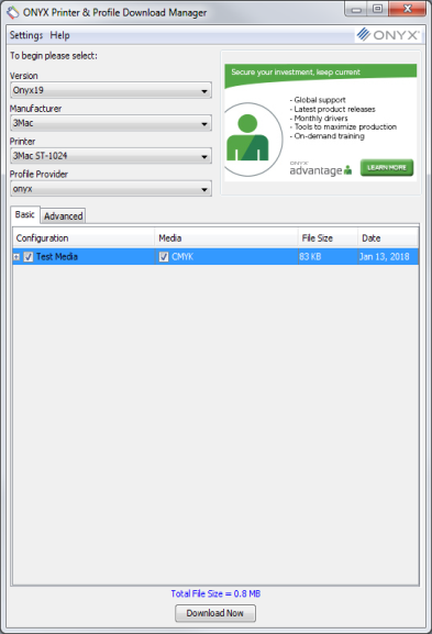 Printer and Profile Download Manager