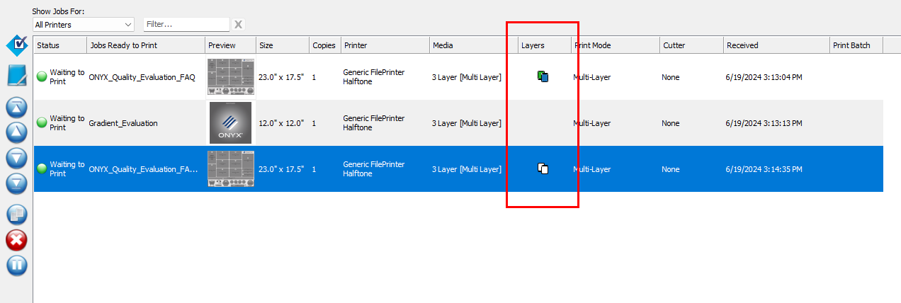 Multi-layer printing
